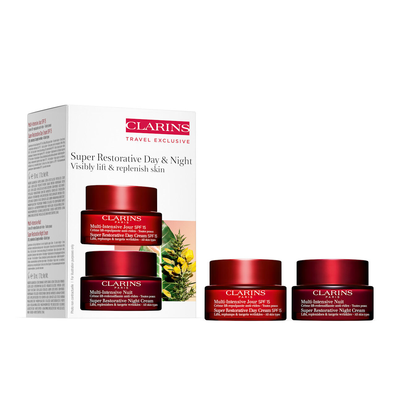 Clarins Super Restorative Day & Night Travel Exclusive Set Travel Set ...