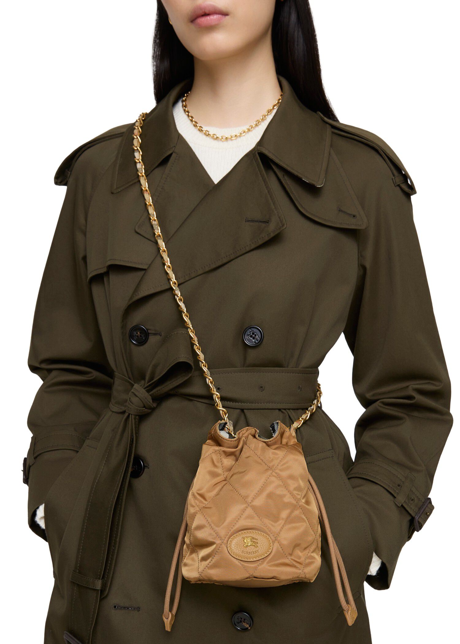 Burberry Reversible Horseshoe Chain Pouch Leather Accessories ...