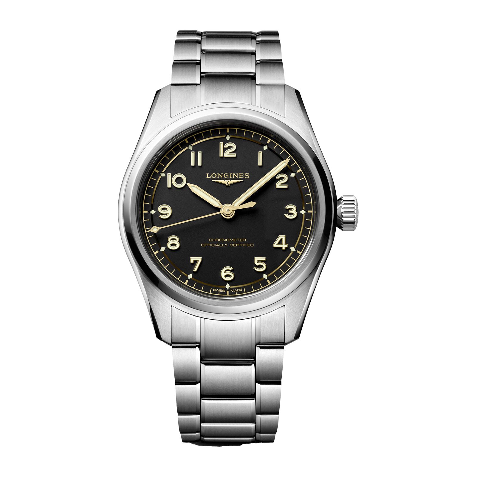 Longines Spirit Pilot 3 Hands 39mm Mens Watch Black Fine Watches ...