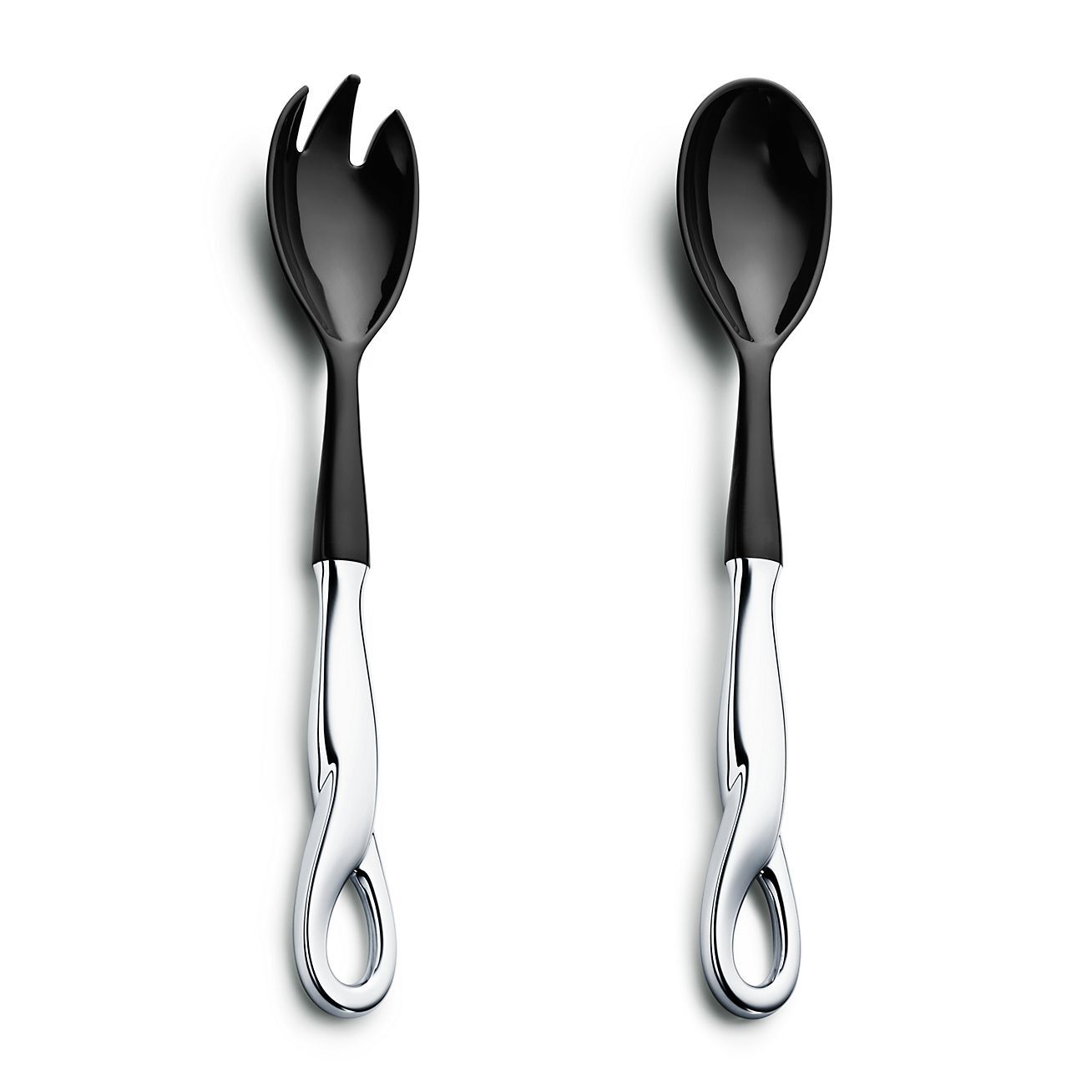Elsa Peretti® Padova salad serving spoon and fork set in sterling silver and res