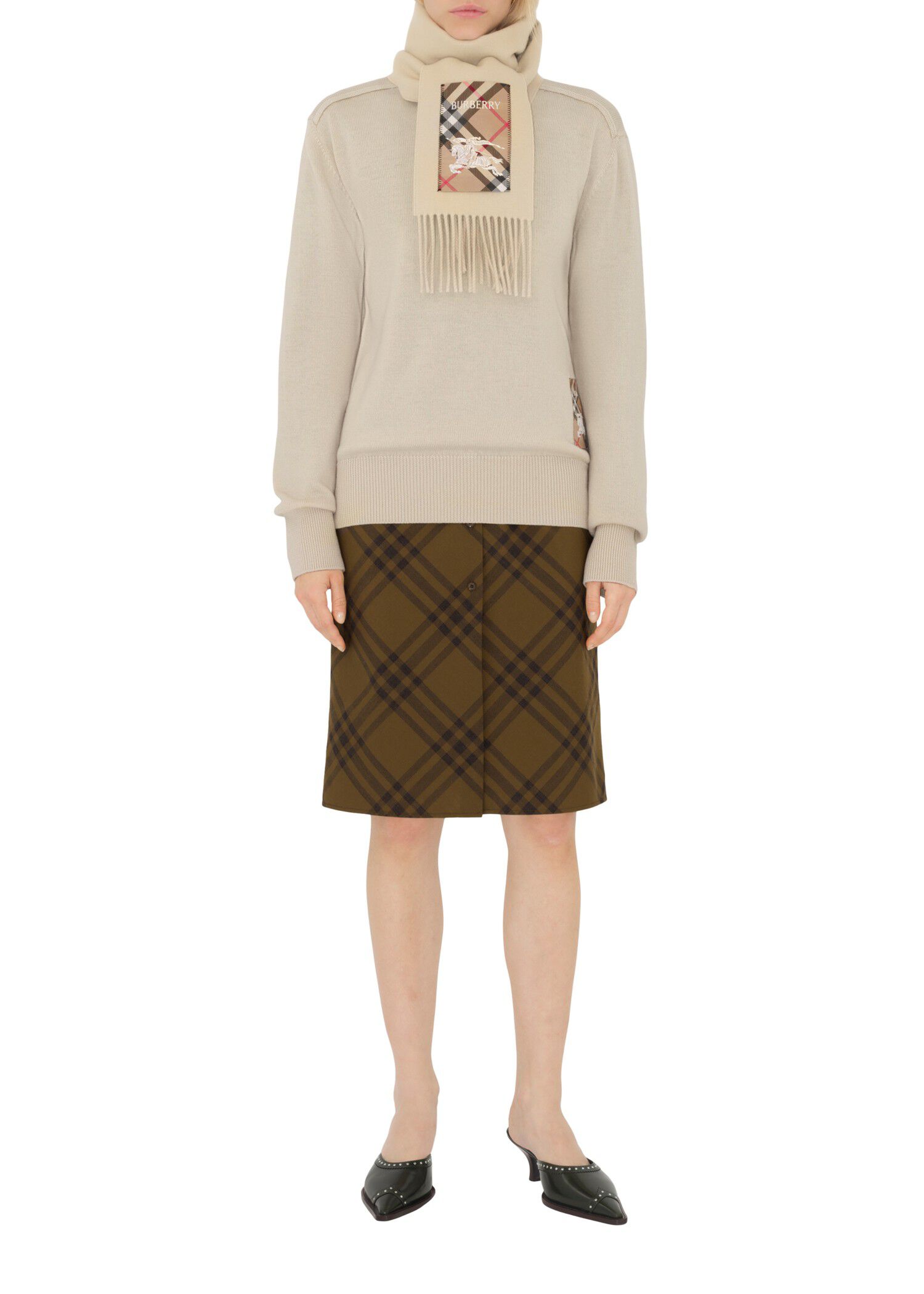 Burberry Check Label Cashmere Scarf Hats & Scarves | Heathrow Reserve ...