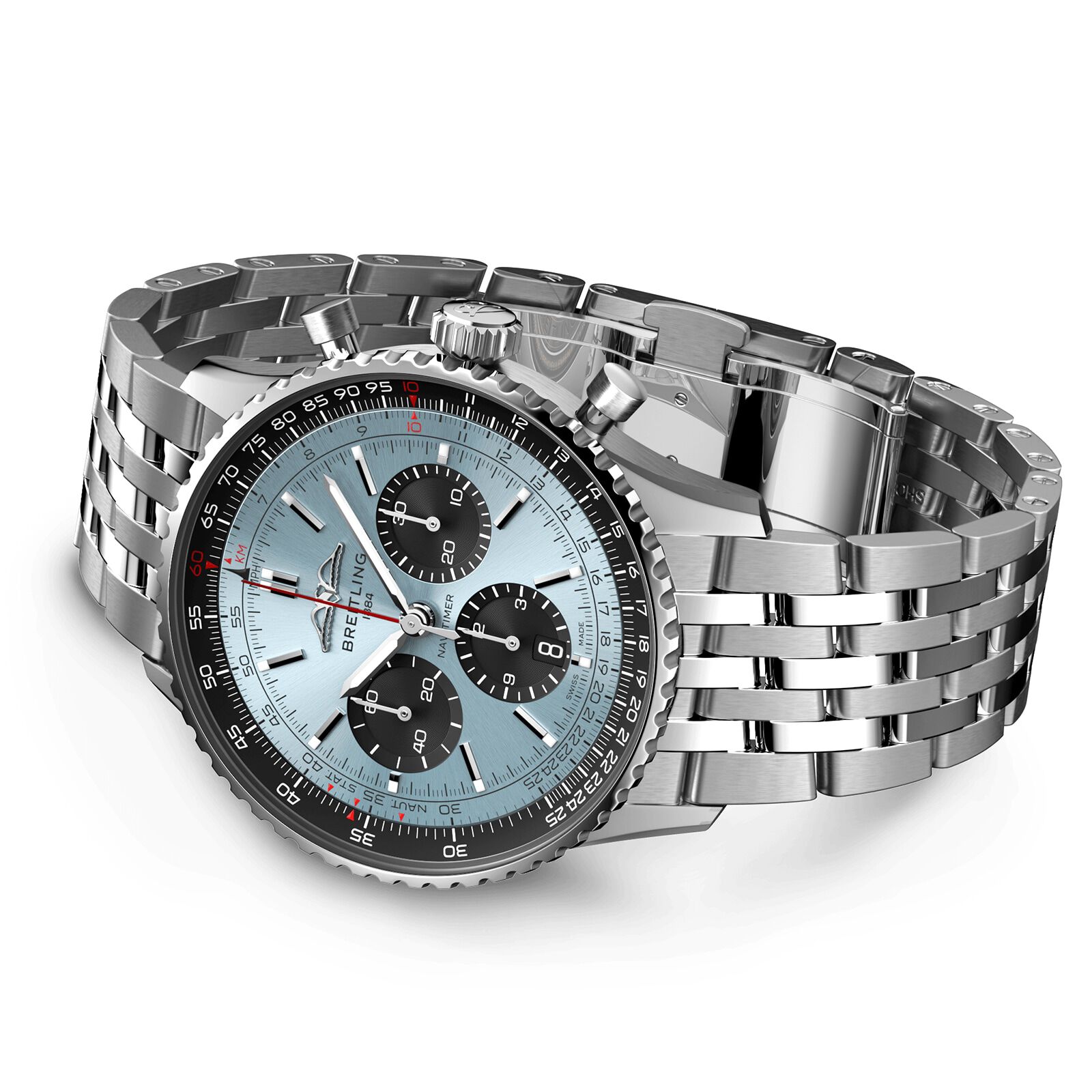 Breitling Navitimer B01 Chronograph 43 Stainless Steel Ice Blue Watch ...