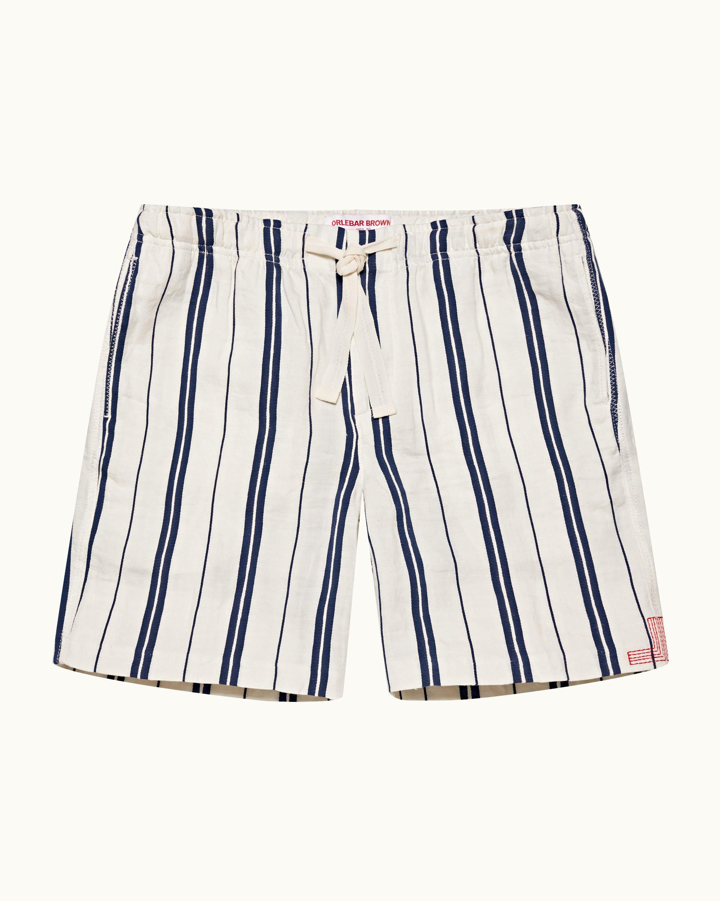 Orlebar Brown Alex Short Ribbon Stripe Azul Blue/Cashew Trousers ...