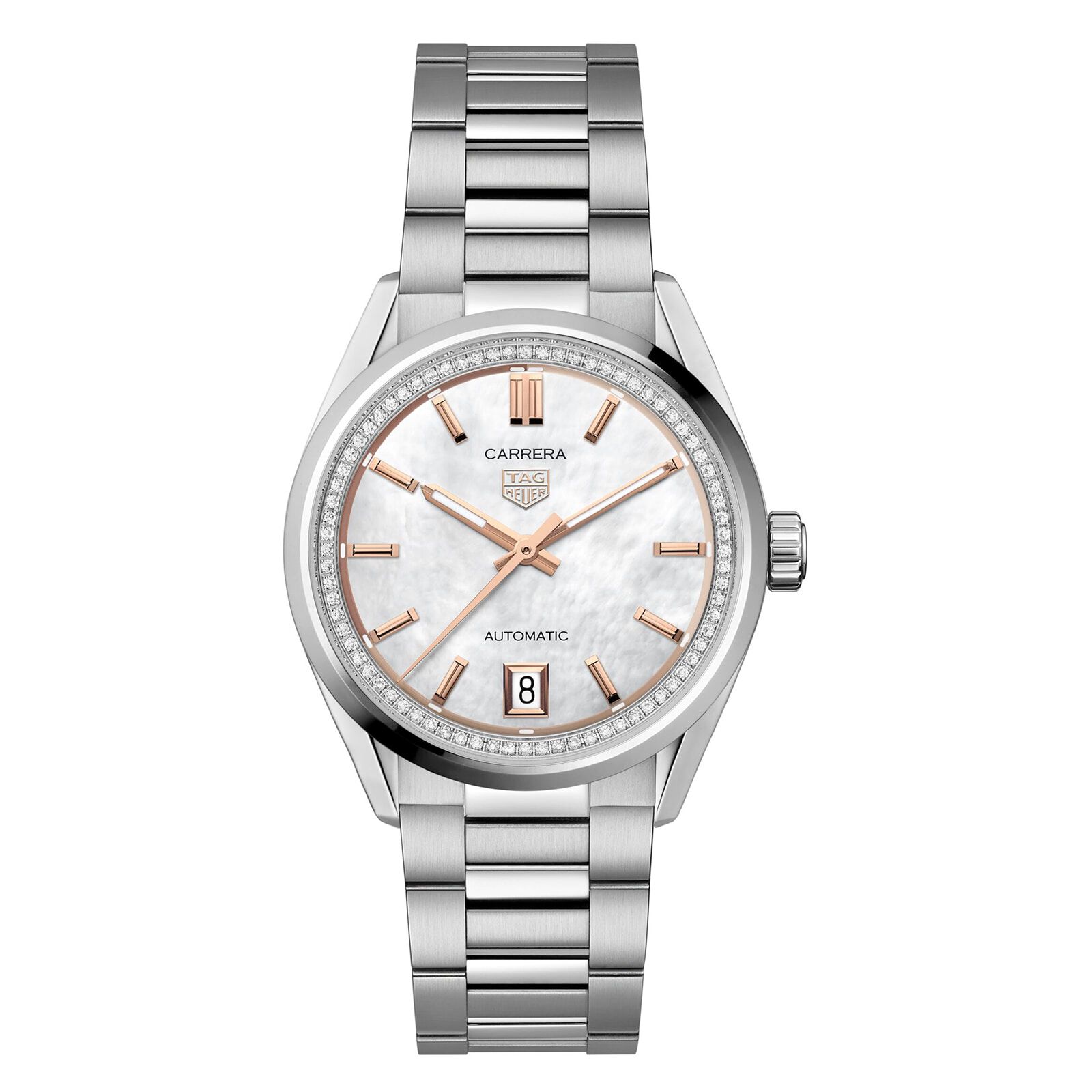 Tag Heuer Carrera Date 36mm Ladies Watch Mother Of Pearl Fine Watches ...