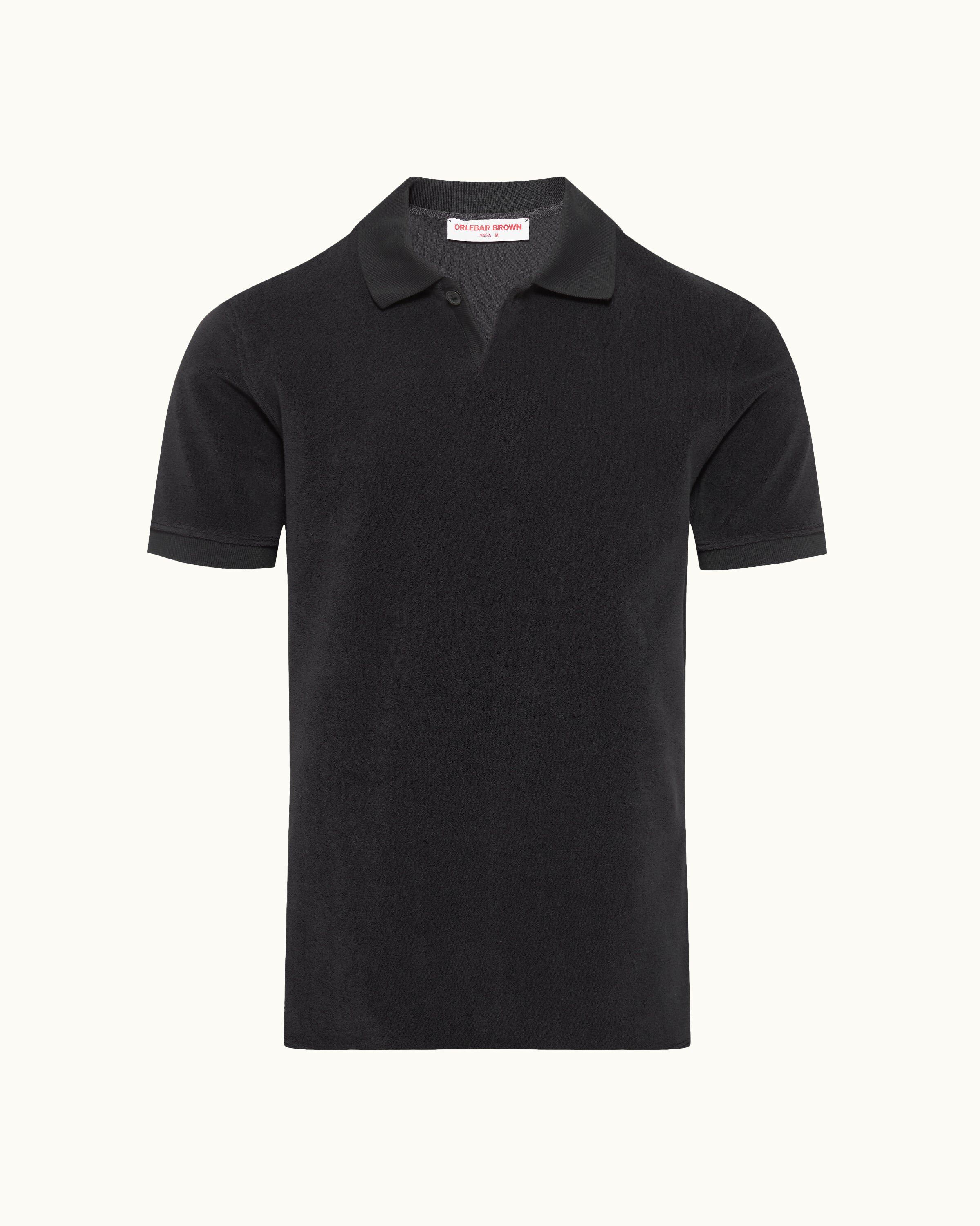 Orlebar Brown Bruno Ss Towelling Volcano Ash Grey Tops | Heathrow ...