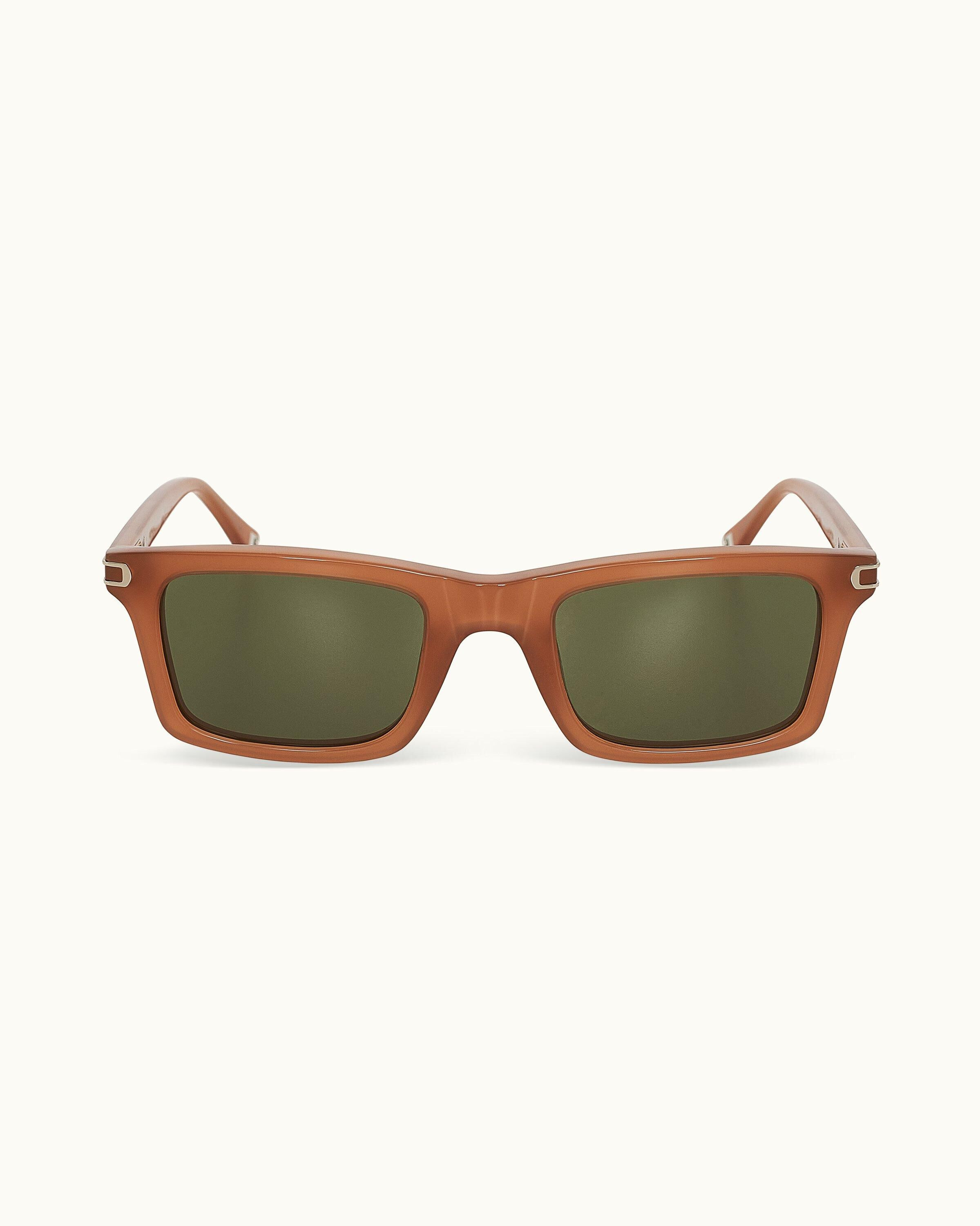 Orlebar Brown The Sam Cinnamon/Green Sunglasses Men | Heathrow Reserve ...