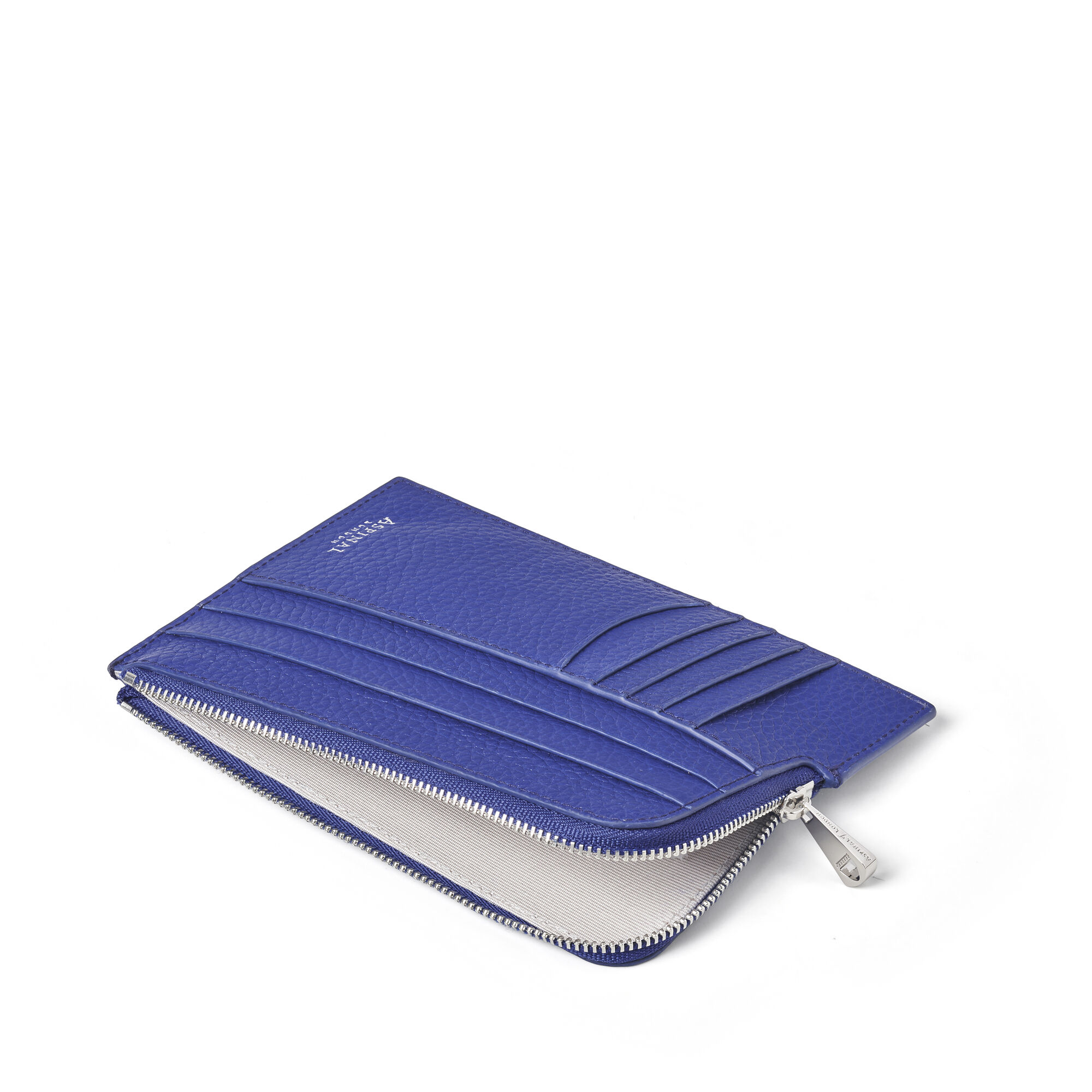 Aspinal of London Zipped Travel Wallet Cobalt Blue Pebble Travel ...
