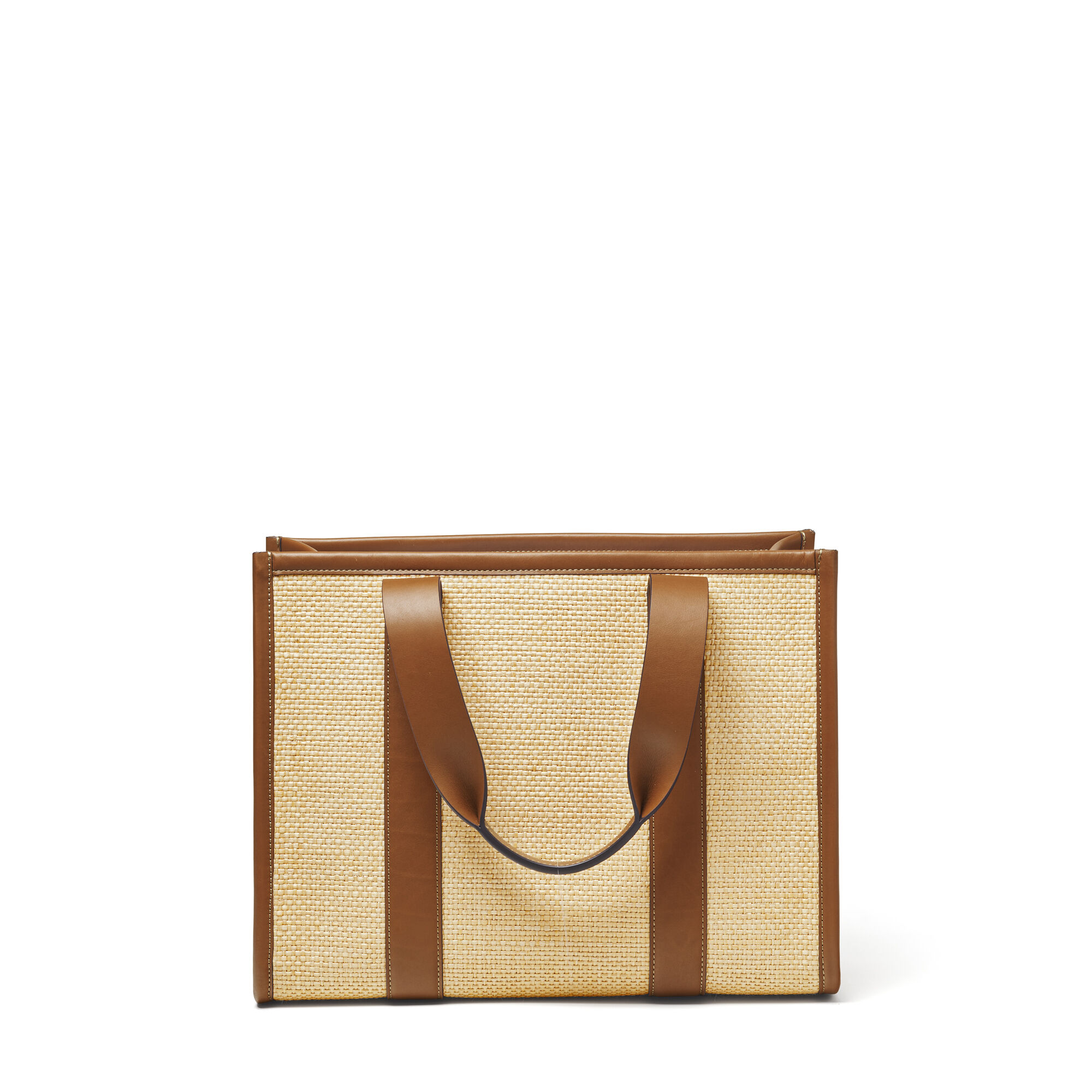 Aspinal of London Henley Tote Small Natural Raffia & Tan Tote ...