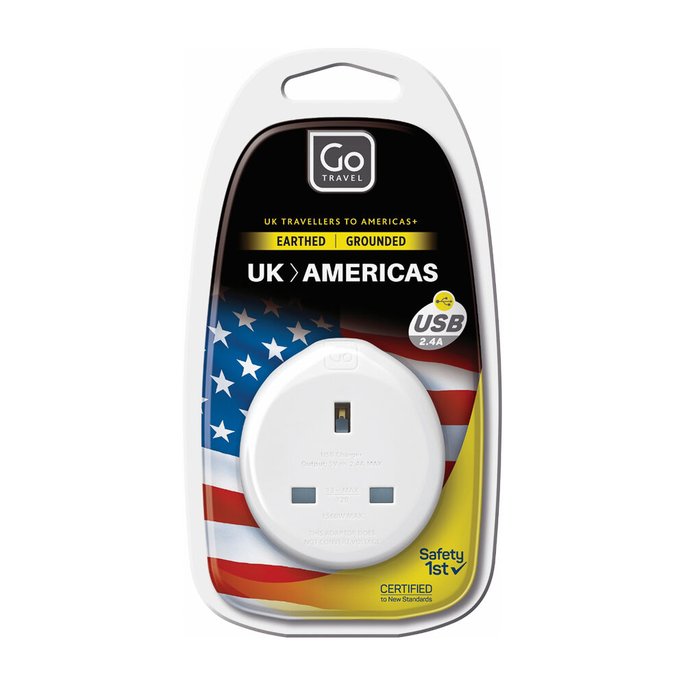 Go Travel 626 UK-USA Adaptor With USB - Adaptors Assorted Accessories ...