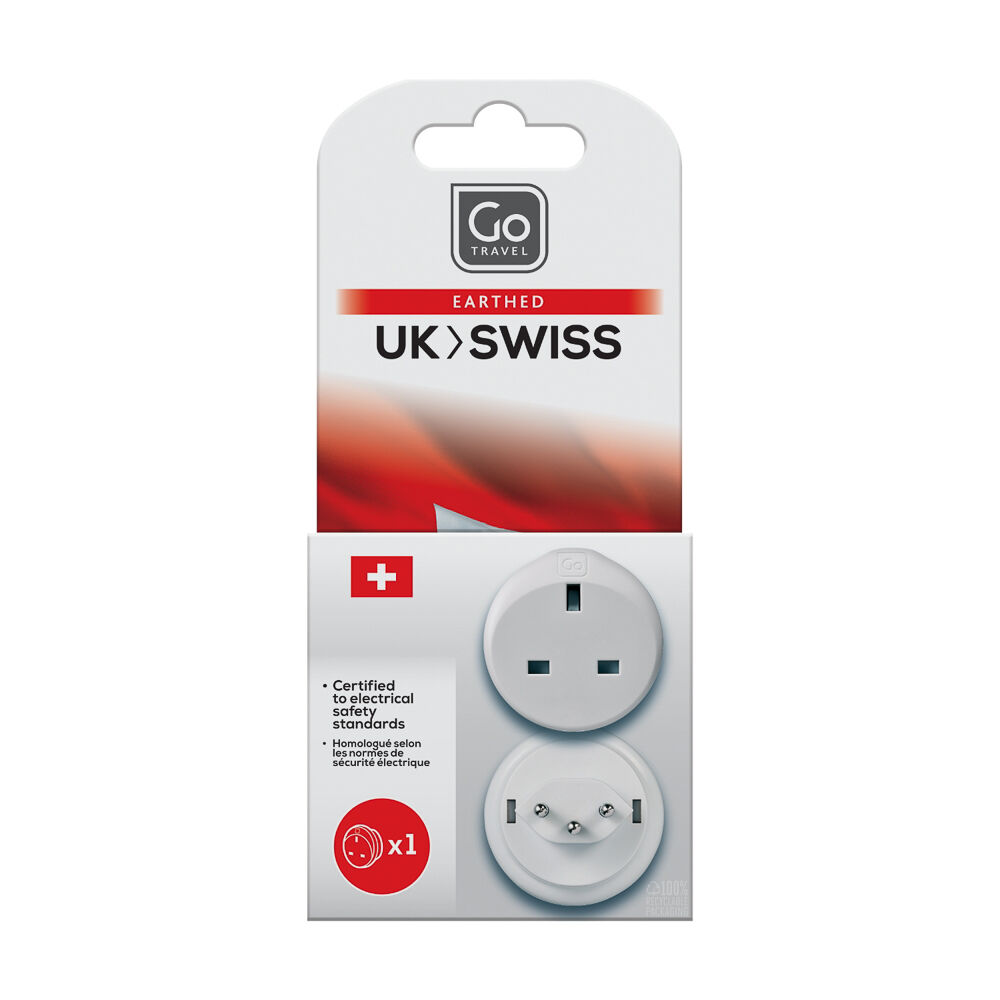 Go Travel UK-Swiss Adaptor - Adaptors Assorted Accessories | Heathrow ...