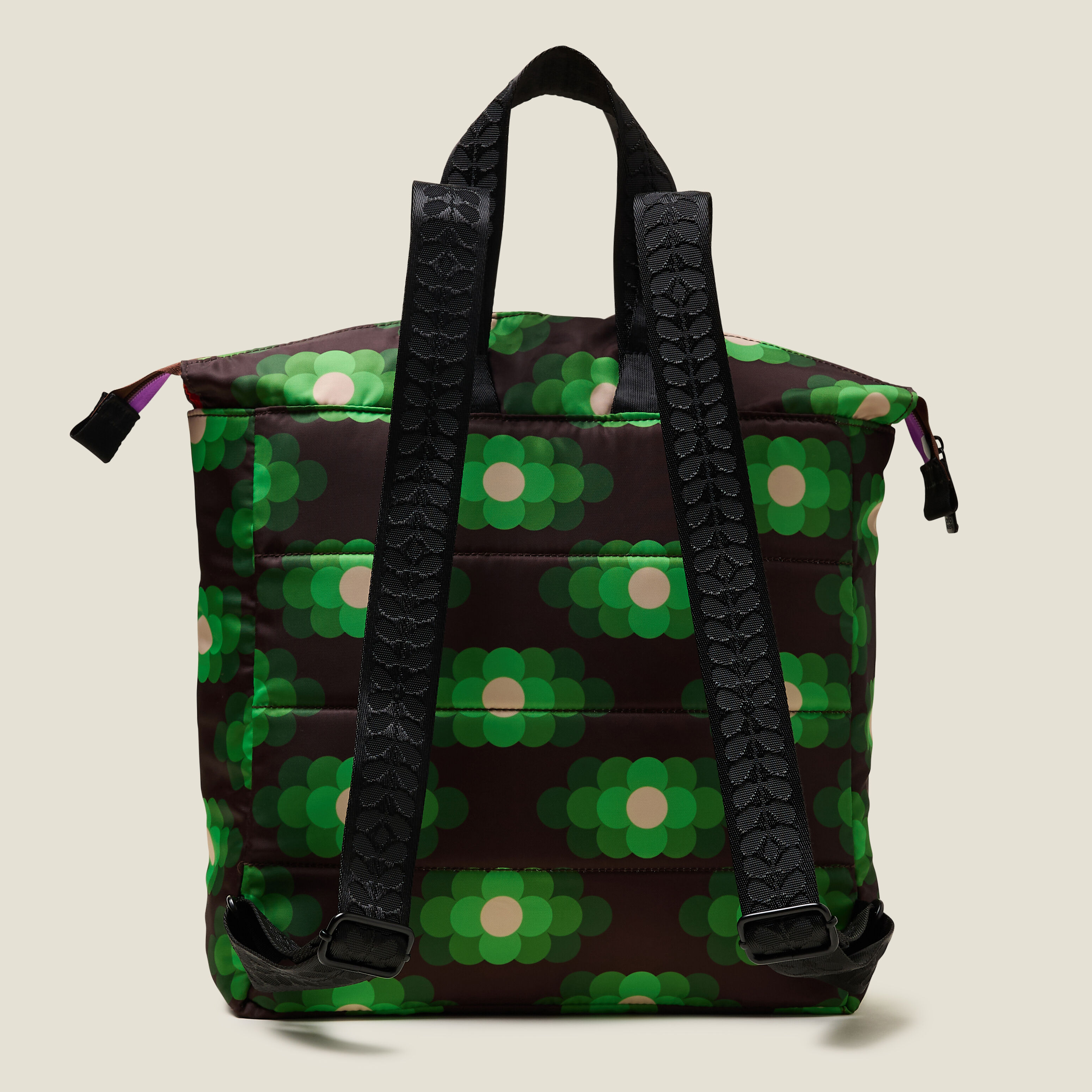 Orla Kiely Axis Backpack - Flower Haze Neon Green Backpack | Heathrow Reserve & Collect