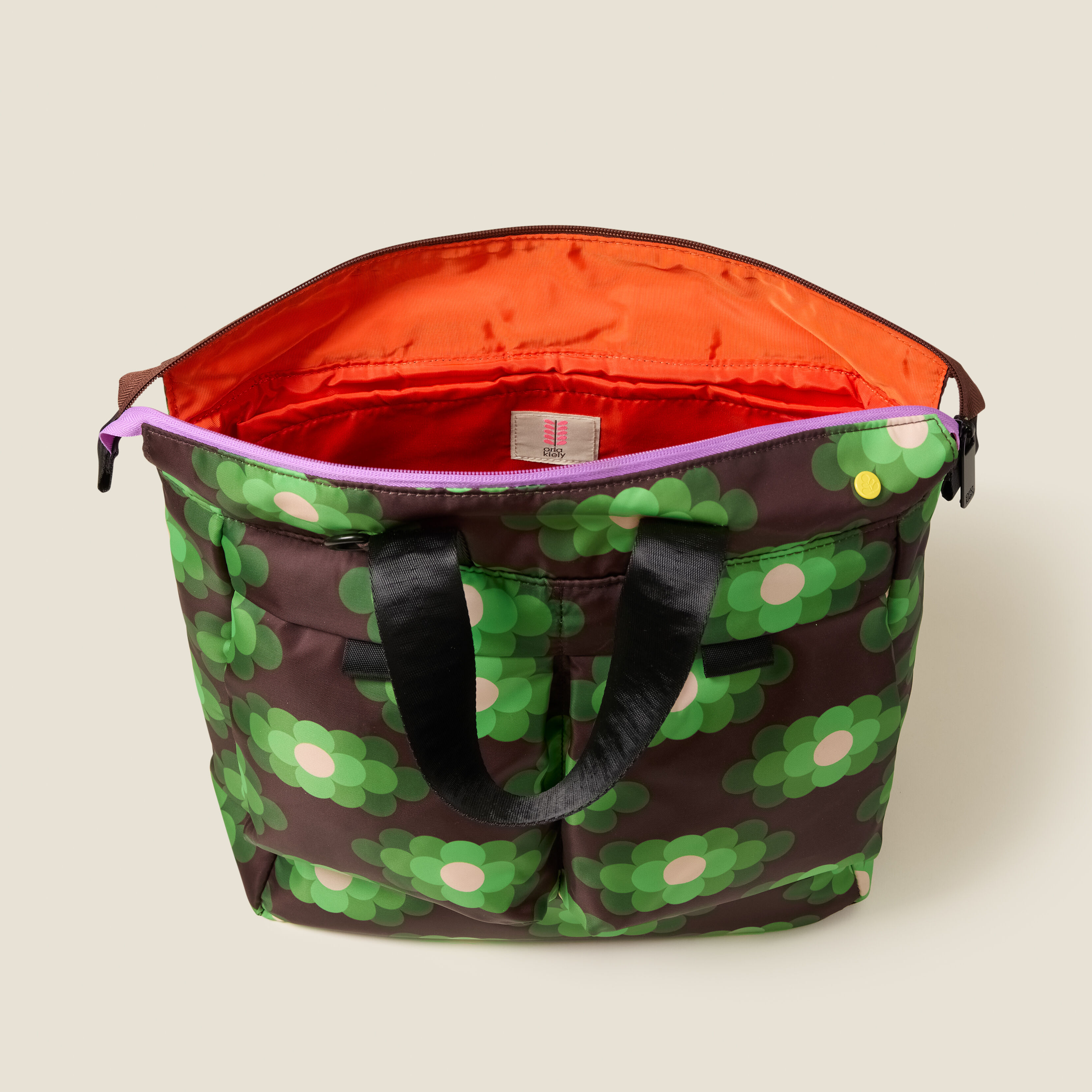 Orla Kiely Axis Backpack - Flower Haze Neon Green Backpack | Heathrow Reserve & Collect