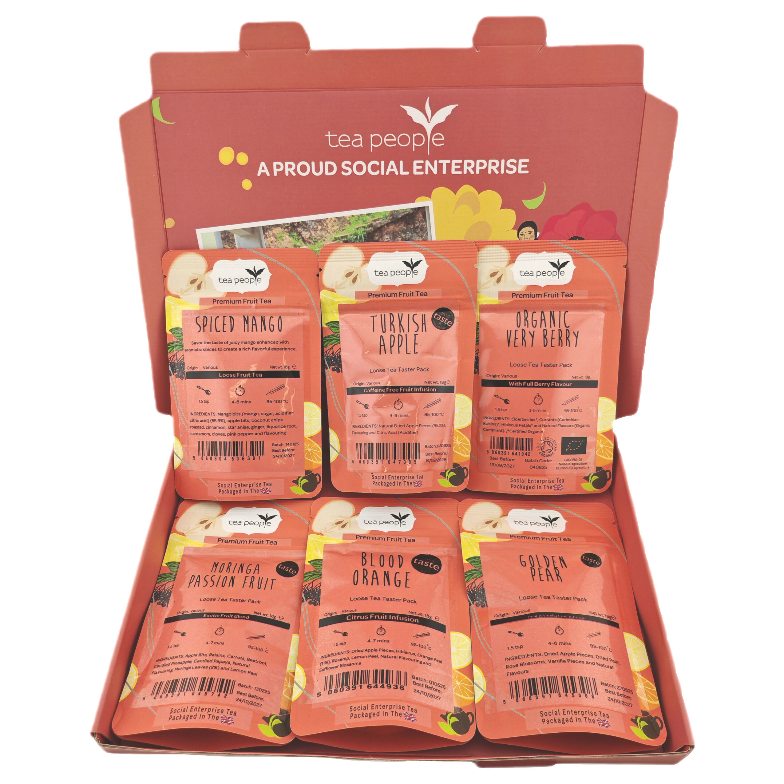 Tea People Fruit Punch - 6 Loose Tea Tasters in a gift box Tea ...