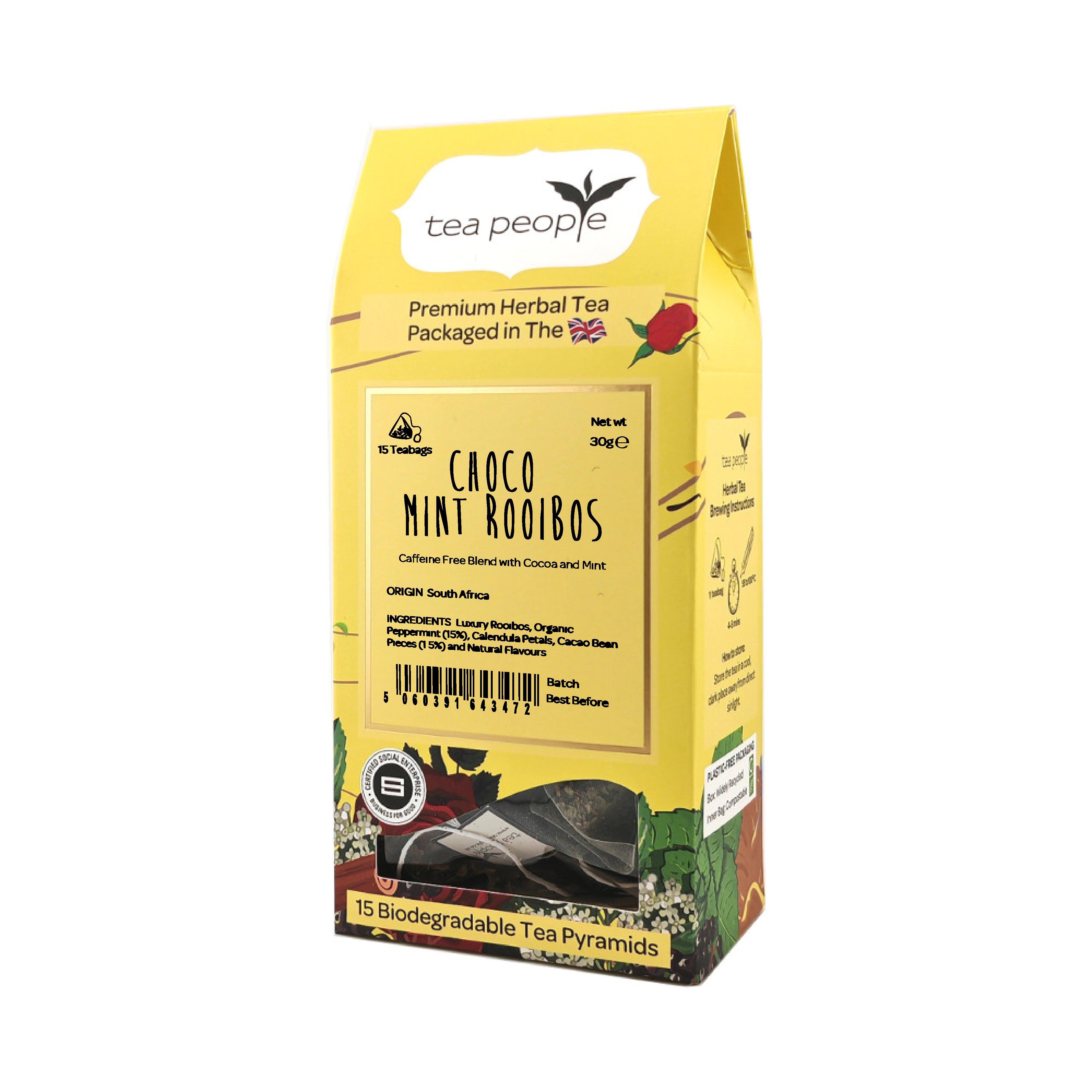 Tea People Choco Mint Rooibos -15 Tea Pyramids in a card box Tea ...