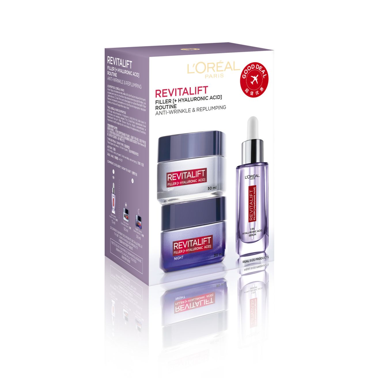 L’Oreal Paris Revitalift Filler Program Day Night Serum Set Body ...