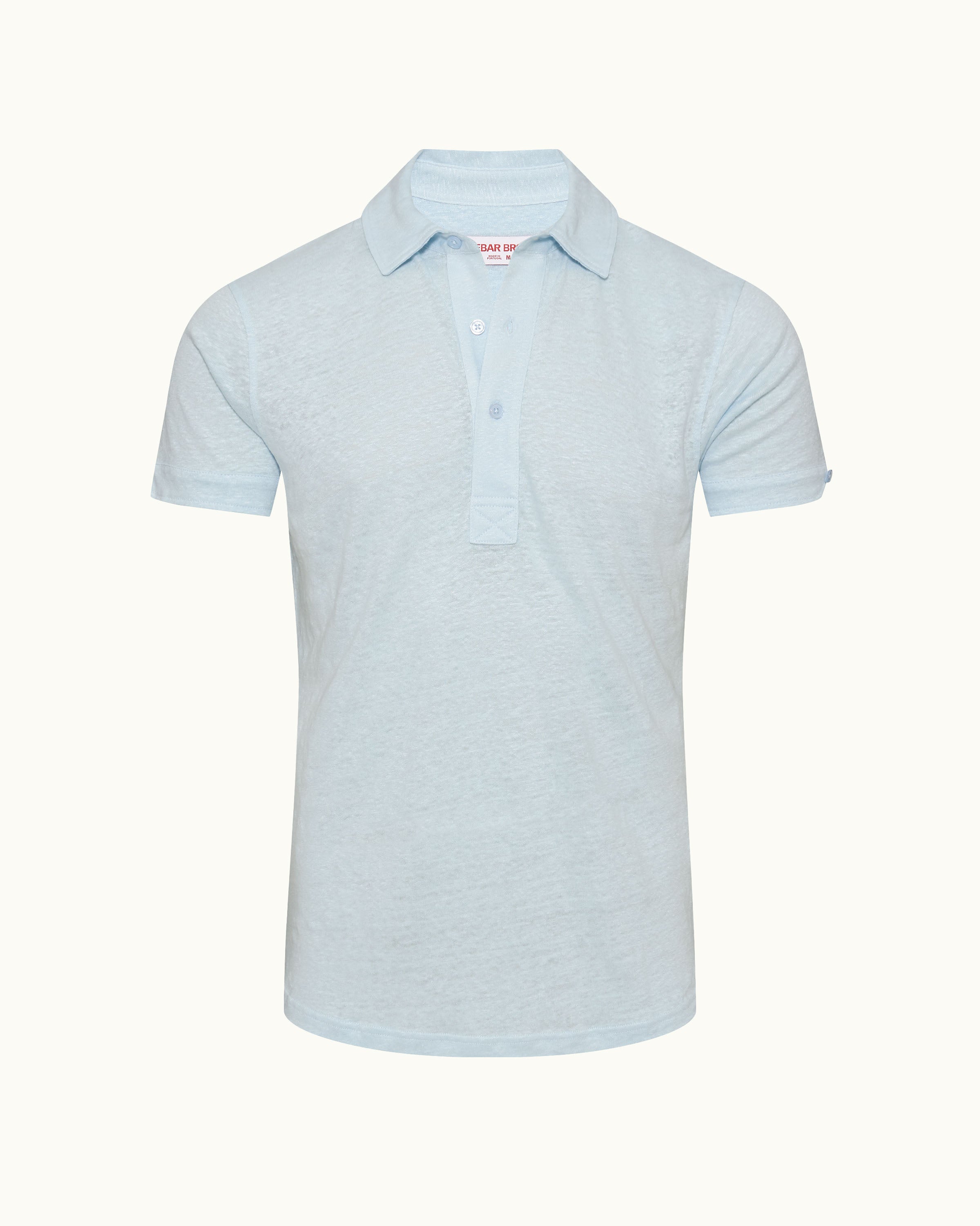 Orlebar Brown Sebastian Linen Springwater Blue Tops | Heathrow Reserve ...