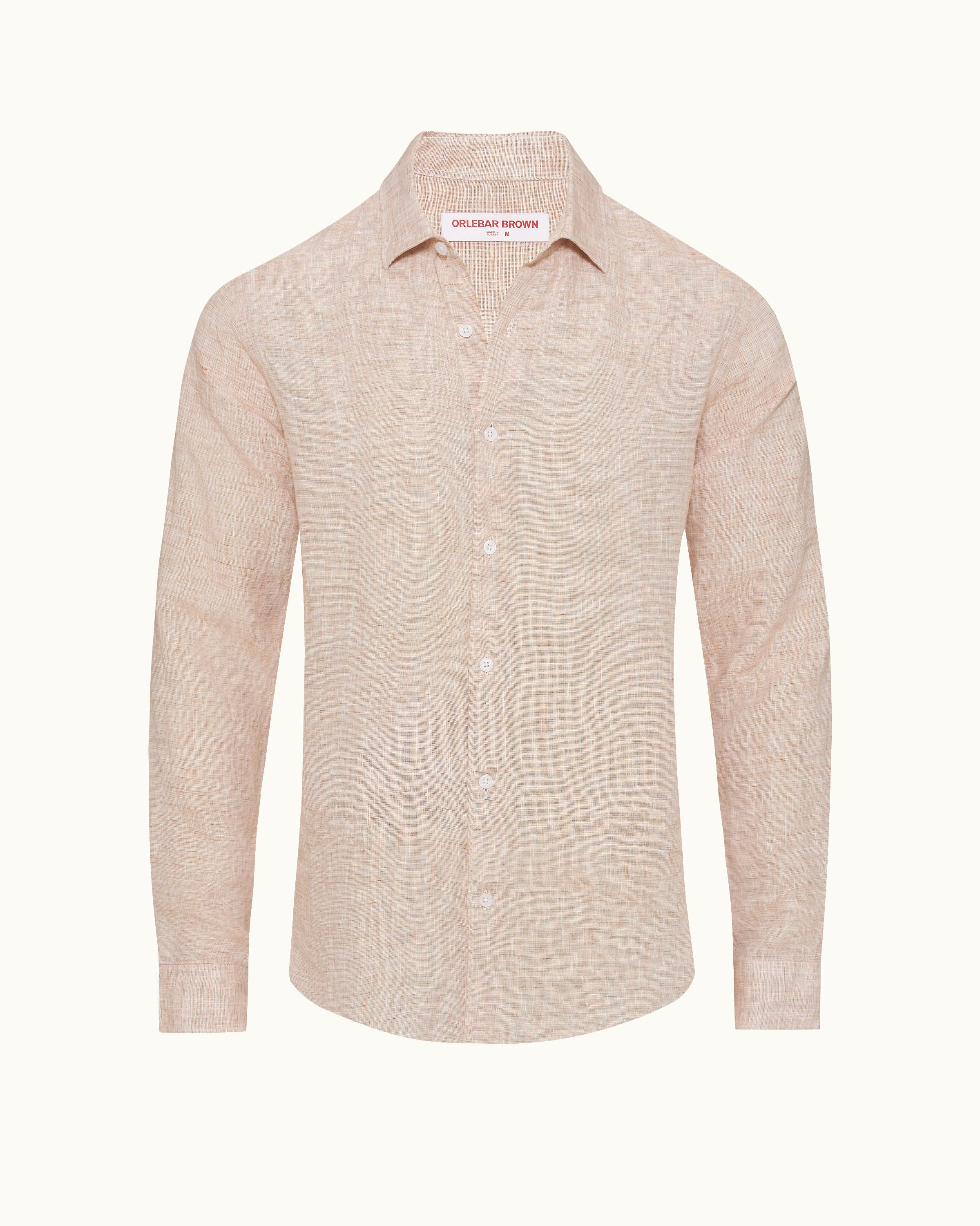 Orlebar Brown Giles Linen Cls Ii Ember/White Shirts | Heathrow Reserve & Collect