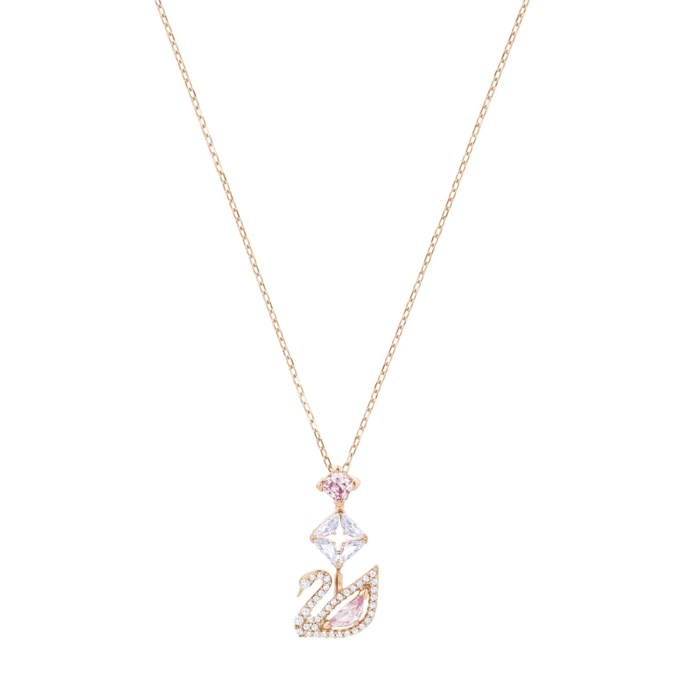 Swarovski Dazzling Swan Necklace Rose Gold Fashion Jewellery | Heathrow ...