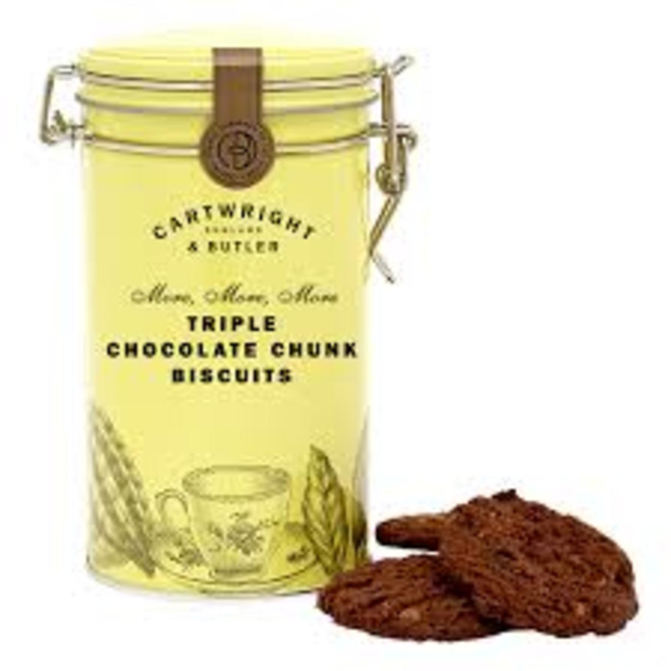 Cartwright & Butler Triple Chocolate Chunk Biscuits Tin Confectionery ...