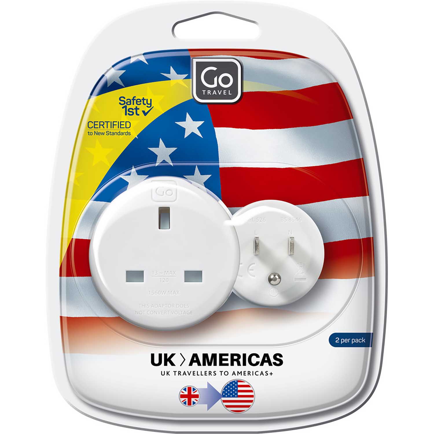Go Travel UK-USA Twin Adaptor - Adaptors Assorted Accessories ...