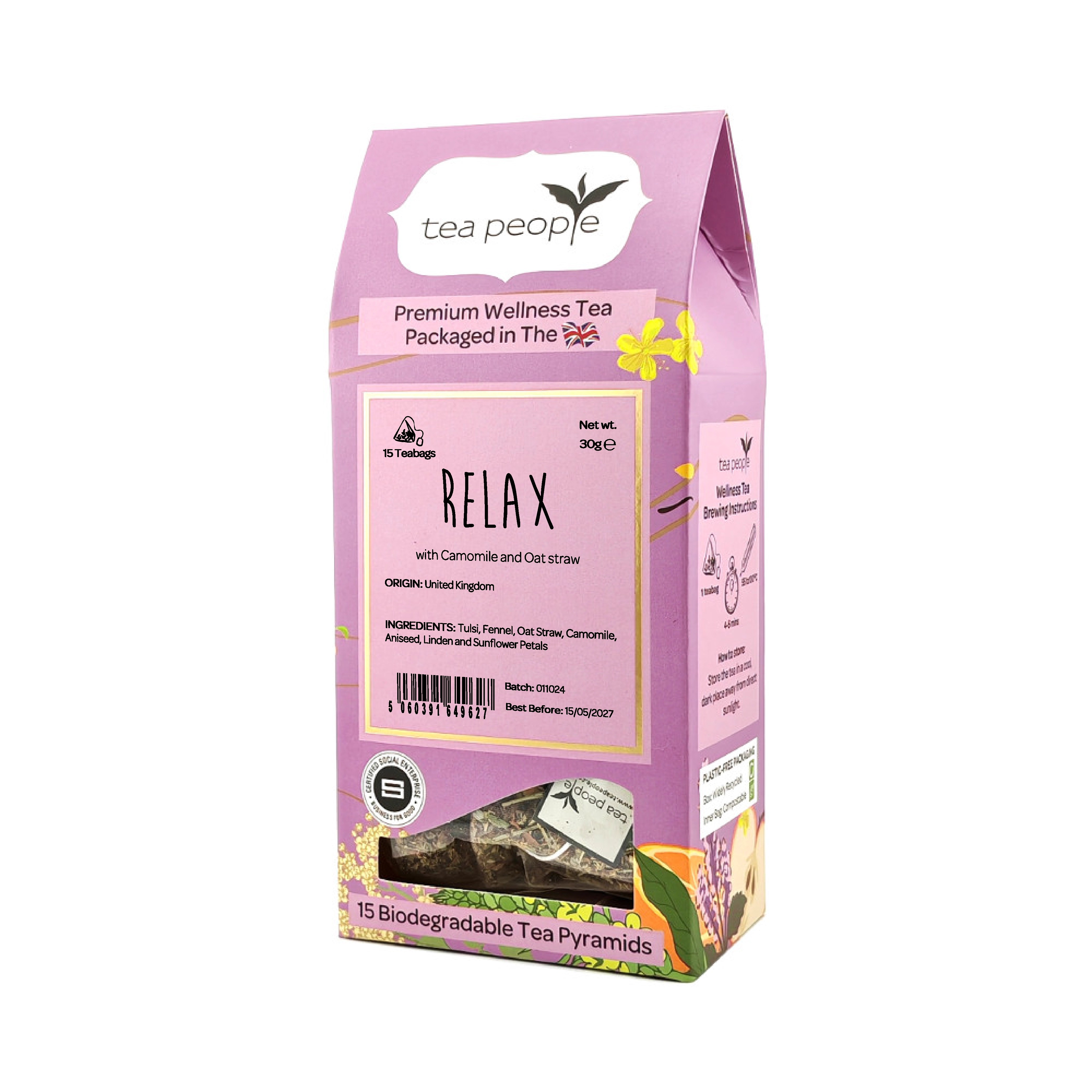 Tea People Relax -15 Tea Pyramids in a card box Tea | Heathrow Reserve ...